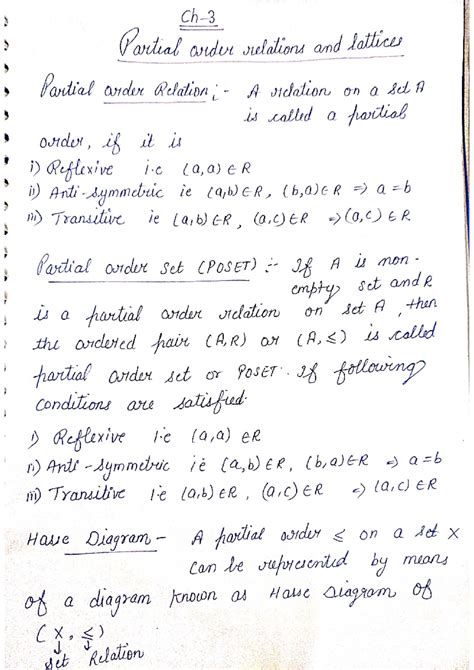 Ch 3 Partial Order Relation Mathematical Bca Sem 2nd Ccs University