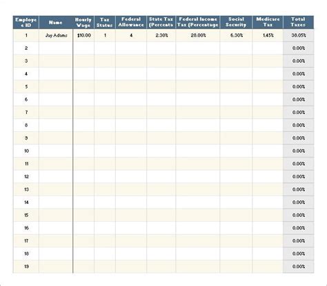 Paycheck Calculator Excel Template