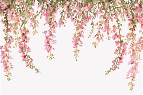 Pink Floral Hanging Backdrop Premium Ai Generated Vector