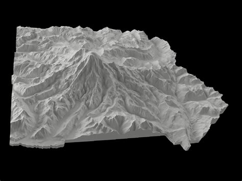 Mount Rainier National Park Washington Stl File For Cnc Milling 3d