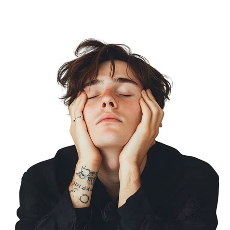 Png Person Feeling Tired And Sleepy Suggesting Exhaustion Against