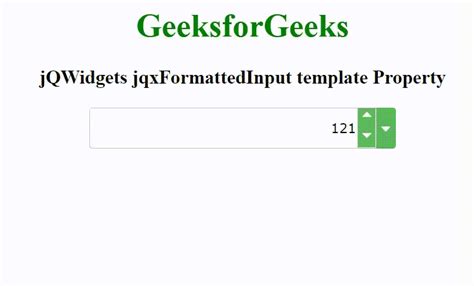 jqwidgets jqxformattedinput value property geeksforgeeks