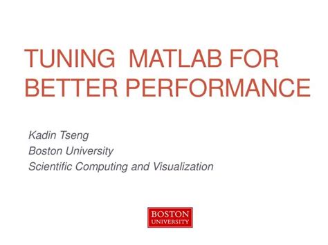 Ppt Tuning Matlab For Better Performance Powerpoint Presentation