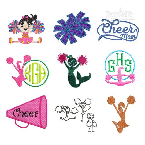 Cheerleading Cheerleader Bundle Machine Embroidery By Apex Designs