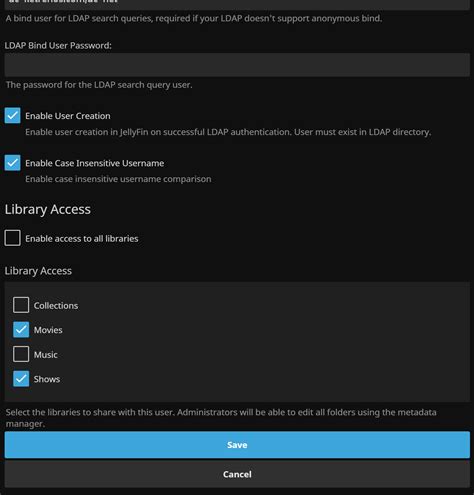 ability to configure which folders new ldap users have access to