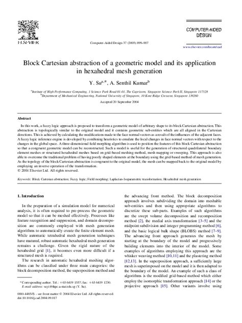 pdf block cartesian abstraction of a geometric model and its