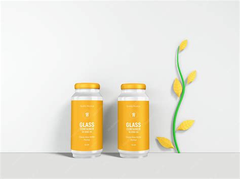 Premium Psd Glass Container Packaging Mockup