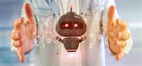 Premium Photo Businessman Holding Virus Chatbot With Binary Code 3d