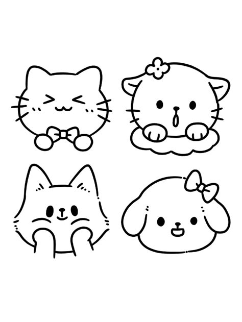 简笔画小猫咪小狗狗 花瓣网