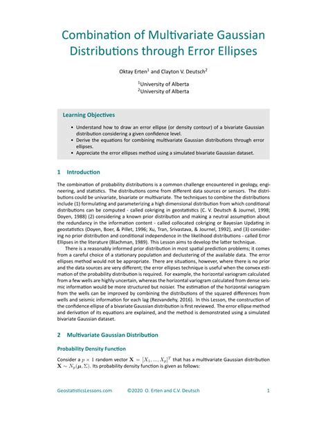 Pdf Combination Of Multivariate Gaussian Distributions Through Error