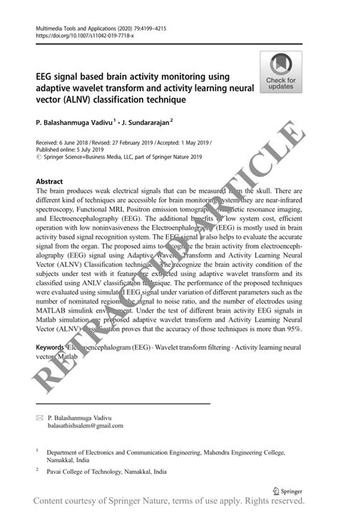 Eeg Signal Based Brain Activity Monitoring Using Adaptive Wavelet