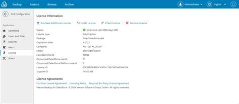 Viewing License Information Veeam Backup For Salesforce User Guide