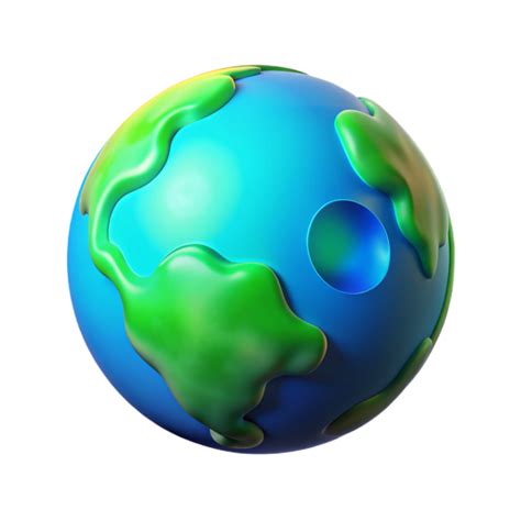 Serene Artistic Holographic Projection Of Earth Blue And Green Cutout Premium 57652761 Png