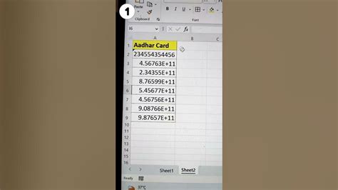 excel trick ‼️ properly display aadhar card numbers in excel 🔥 convert data into correct