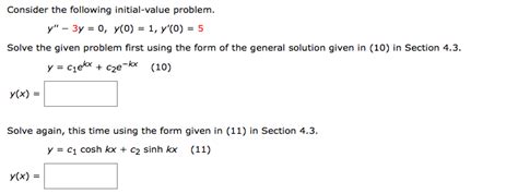 Solved Consider The Following Initial Value Problem Y Chegg