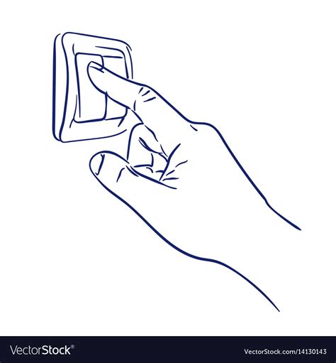 Turn The Light Switch On Hand Royalty Free Vector Image