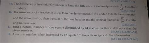 The Difference Of Two Natural Numbers Is And The Difference Of Thei
