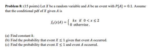 solved problem 8 15 points let x be a random variable and