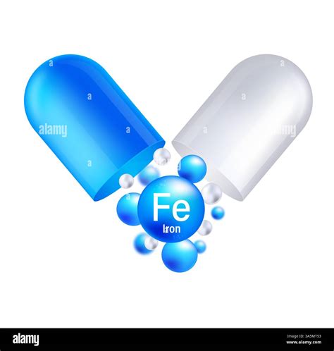 Ferrum Fe Icon Structure Chemical Element Round Shape Circle Light Blue Chemical Element Of