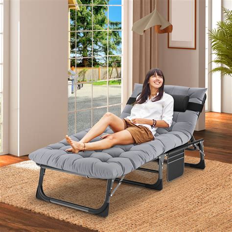 Alwyn Home Rosio Folding Chaise Lounge Chair 5 Position Folding Cot