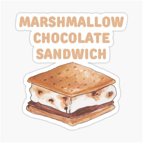 Marshmallow Chocolate Sandwich Sticker For Sale By Odfromcg Redbubble