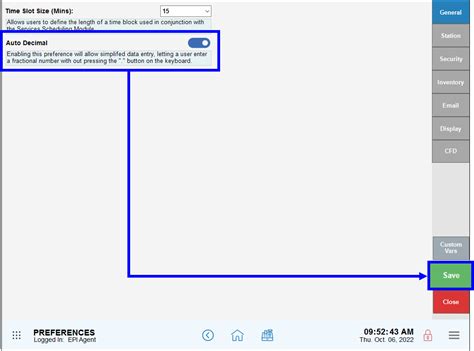 Modify Auto Decimal Preference Exatouch Knowledge Base