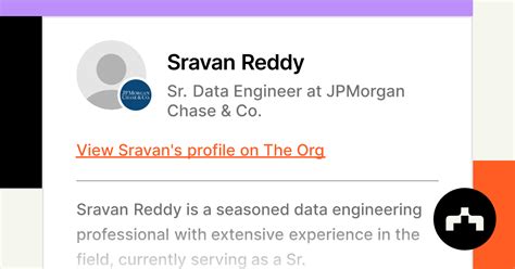 sravan reddy sr data engineer at jpmorgan chase and co the org