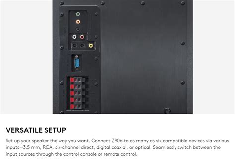 Logitech Z906 5 1 Surround Sound Speaker System W Subwoofer Thx Dolby For Gaming And Home