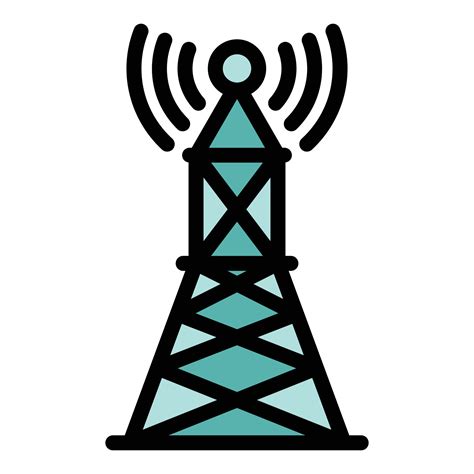 Signal Tower Icon Color Outline Vector 15888655 Vector Art At Vecteezy