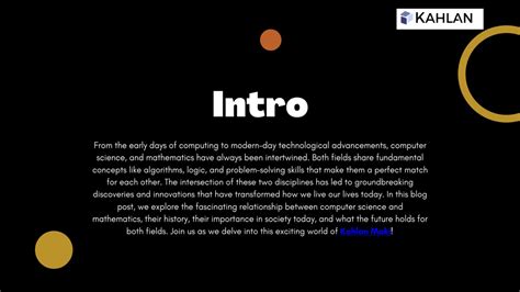 Ppt The Intersection Of Computer Science And Mathematics Kahlan Maki Powerpoint Presentation