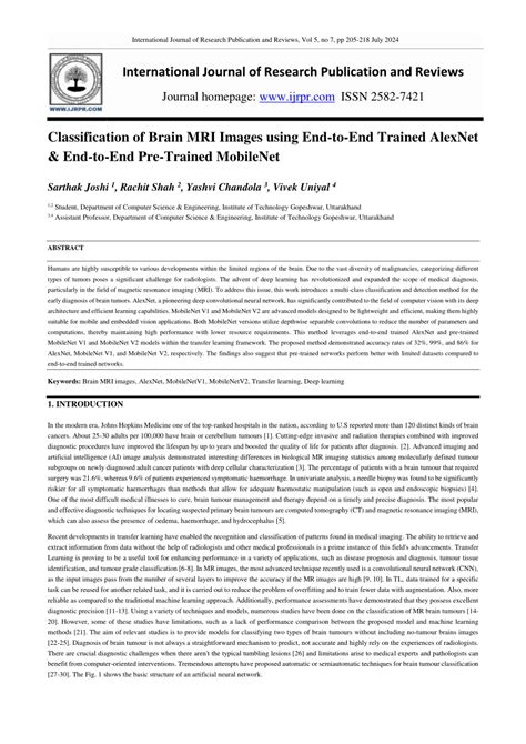 Pdf Classification Of Brain Mri Images Using End To End Trained Alexnet And End To End Pre
