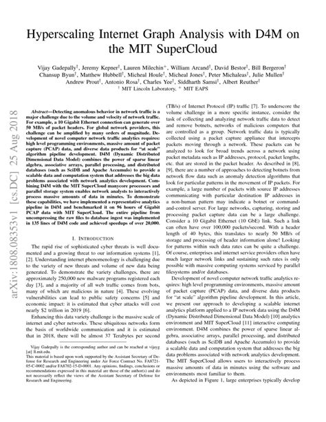 Hyperscaling Internet Graph Analysis With D4m On The Mit Supercloud