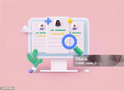 직업 개념 후보자 구직자의 다양한 이력서 검색 및 채용 과정 3d 벡터 일러스트레이션 3차원 형태에 대한 스톡 벡터 아트 및