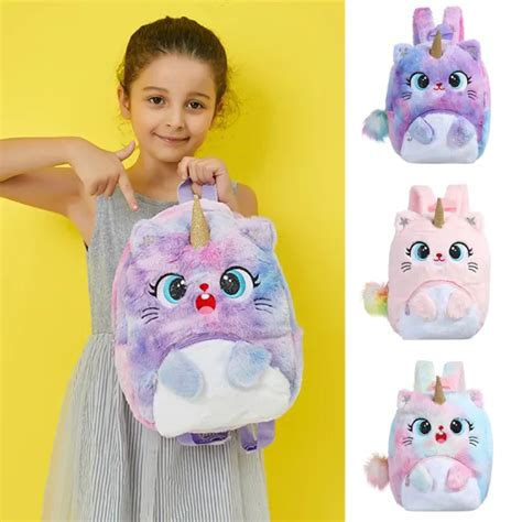 Girls Furry Unicorn Backpack