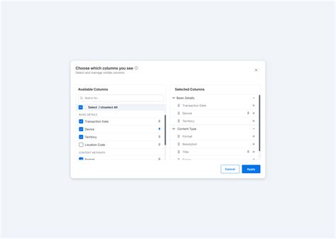 Custom Column Selector Ui Component By Amit Bharti On Dribbble