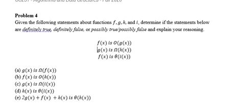 solved problem 4 given the following statements about