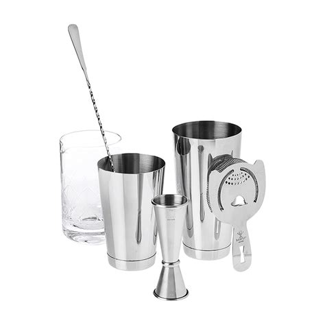 5 Piece Cocktail Mixing Set Stainless Steel Barfly® Mixology Gear By