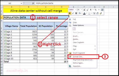 Align Text In Center Without Cell Merge Excel Help