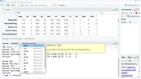 Solved Load The Mtcars Dataset And Display The First Six Rows Of Data Calculate The Mean