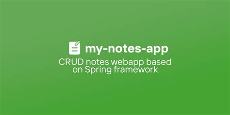 Github Notakeithmynotesapp Crud Notes Webapp Based On Spring Framework