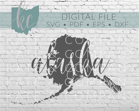 Alaska State Shape • Digital Download • Svg • Pdf • Dxf • Print • Laser