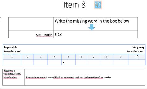 Screenshot Displaying A Sample Of The Intelligibility Test With