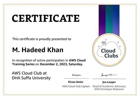 Muhammad Hadeed Khan On Linkedin Awscloud Awscloudclubs Aws