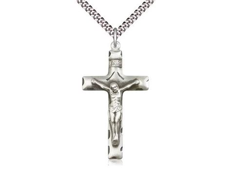 Sterling Silver Crucifix Pendant On A 24 Chain