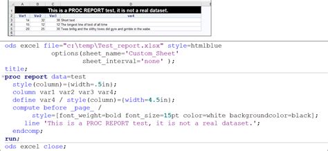Solved Merging Odstext Title In Ods Excel Output With Backgroundcolor Sas Support Communities