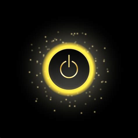 Premium Vector Switch On And Off Power Button Start Glowing Golden Button With Sparkle
