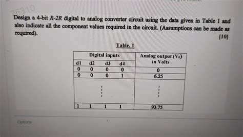 Solved 76310 Design A 4 Bit R 2r Digital To Analog Converter
