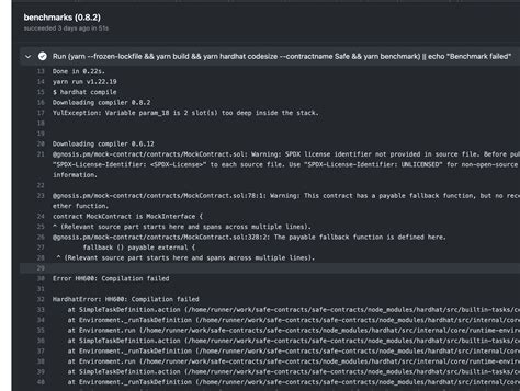 Ci For Benchmarks Is Not Running And Fail Silently · Issue 528 · Safe Globalsafe Smart Account