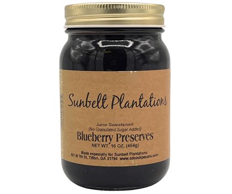 Blueberry Preserves No Sugar Added Adcock Pecans