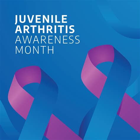 Arthritis Awareness Month Vector Illustration Blue And Purple Ribbon